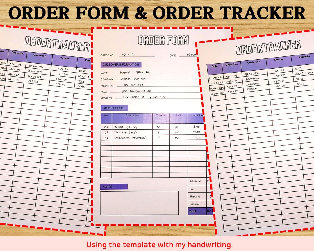 Editable Order Form Template: Picture Day Uniform Order Form, Order Tracker, Sublimation Tumbler ...