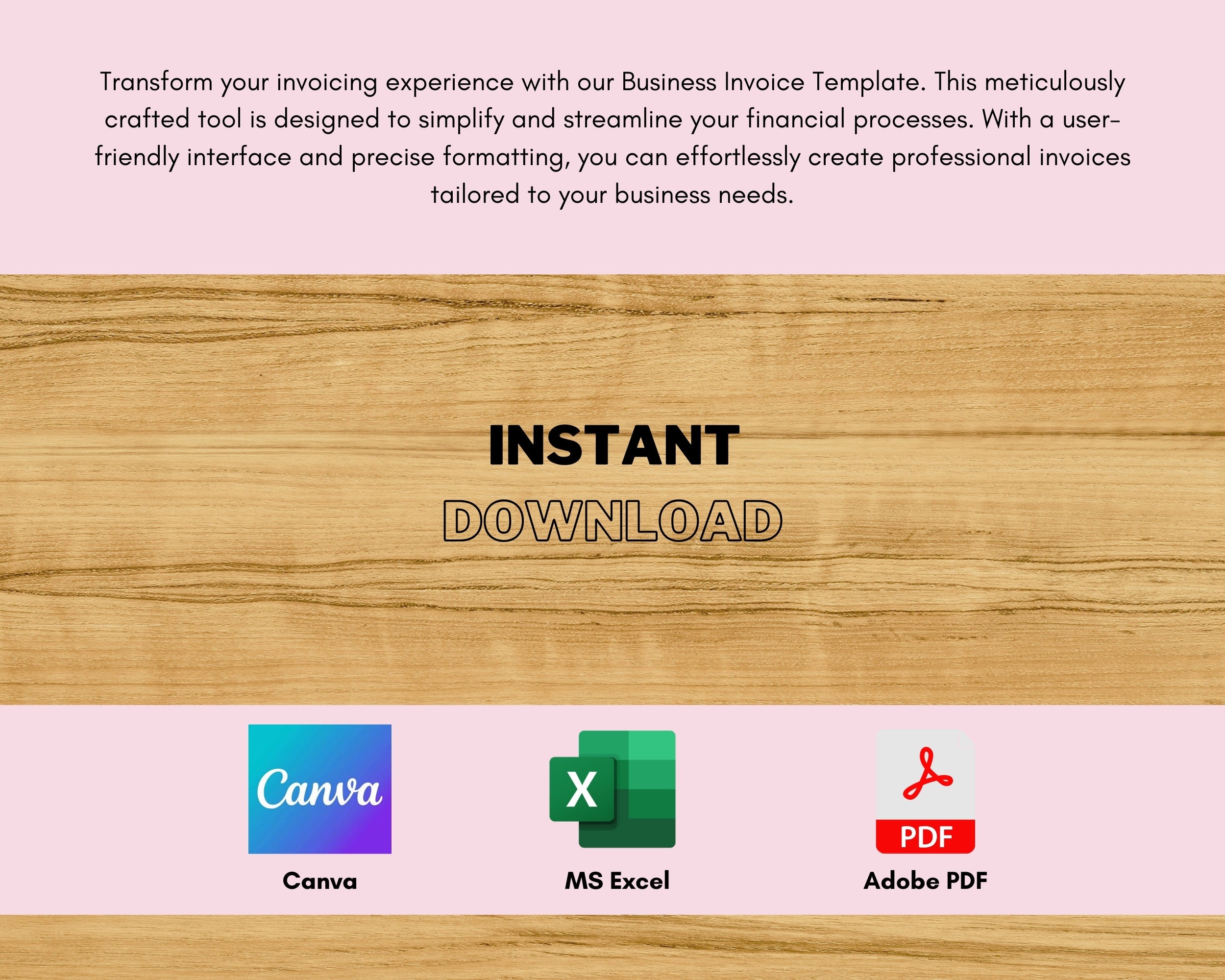 Editable Business Invoice Template, Custom Printable Invoice, Service ...