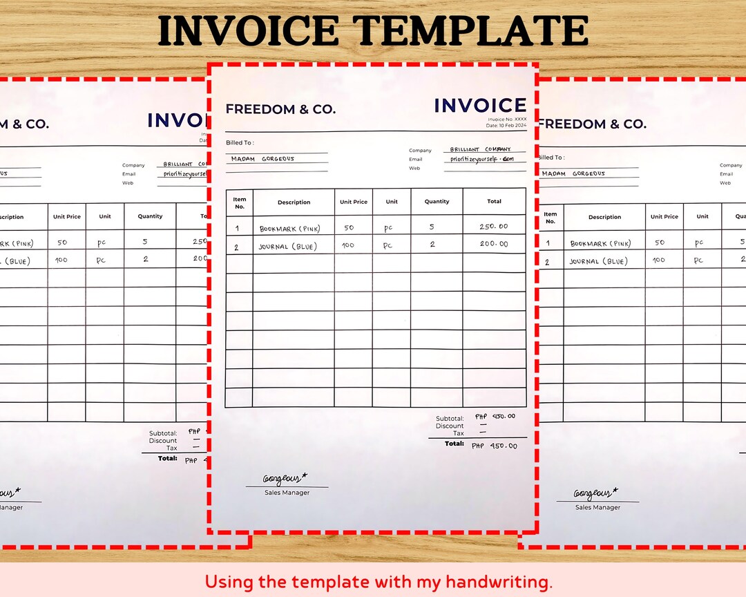 Editable Business Invoice Template, Custom Printable Invoice, Service ...