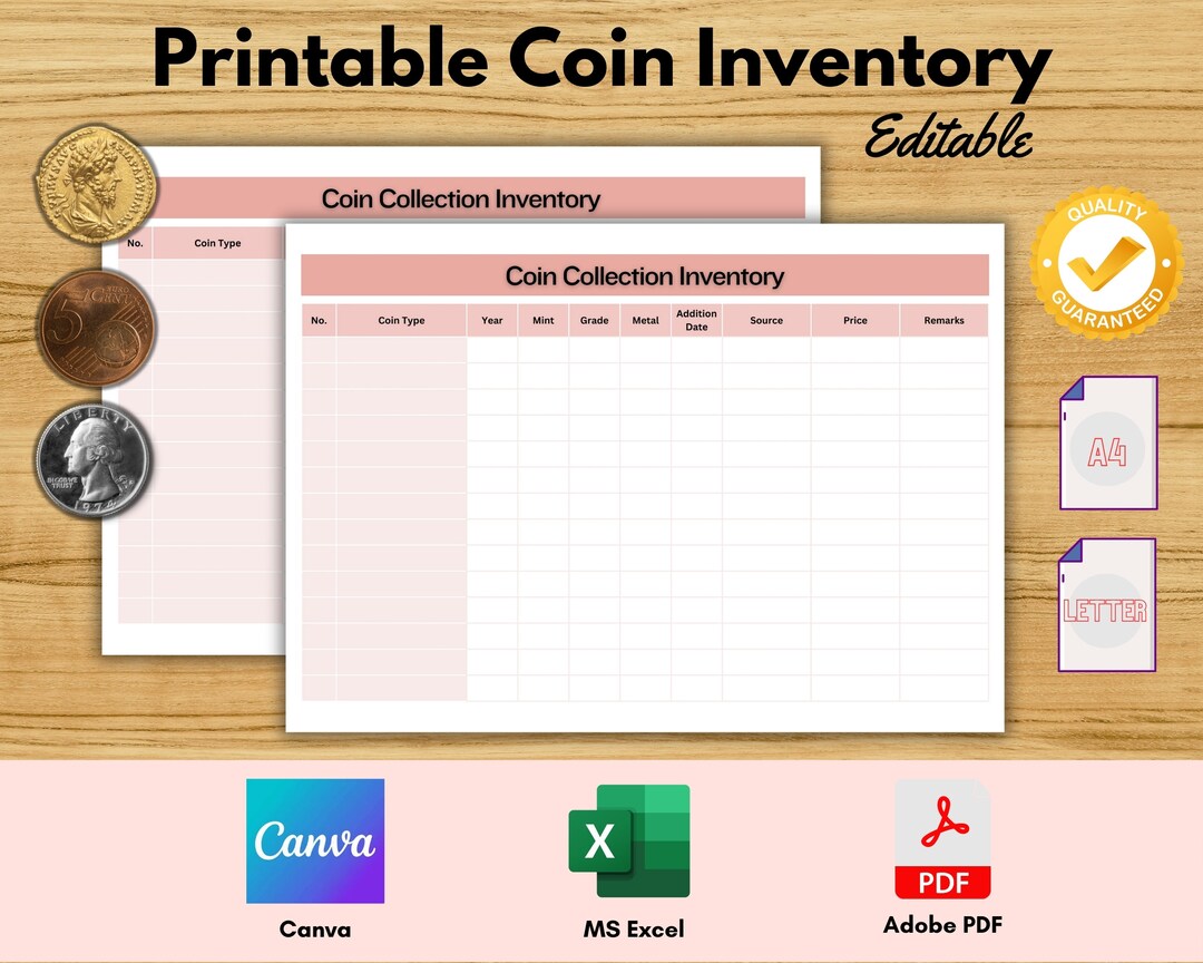 Coin Log Record Tracker Manage Your Inventory, Track Your Initiatives ...