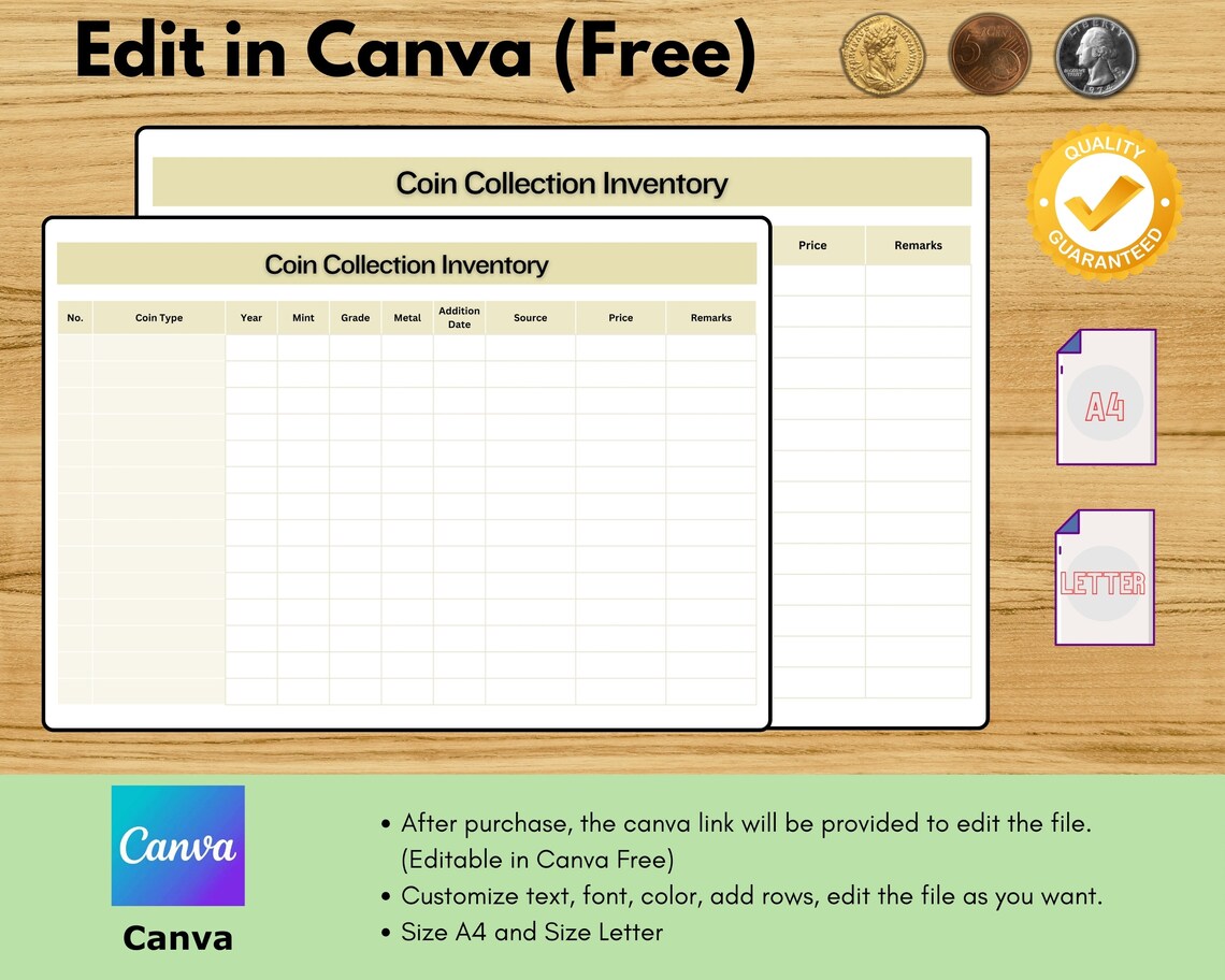 Coin Log Record Tracker - Manage Your Inventory, Track Your Initiatives ...