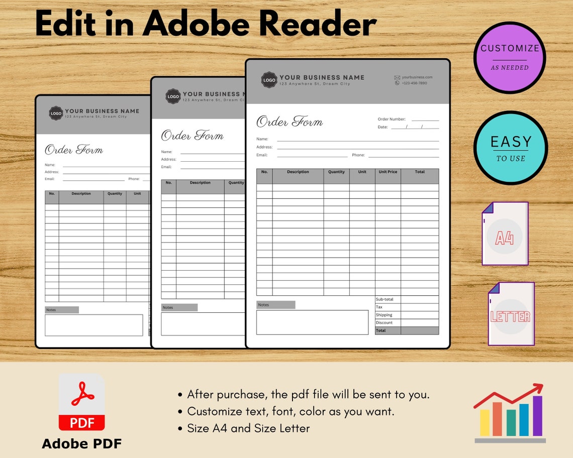 Customizable Order Form Template: Ideal for Business in Any Industry ...