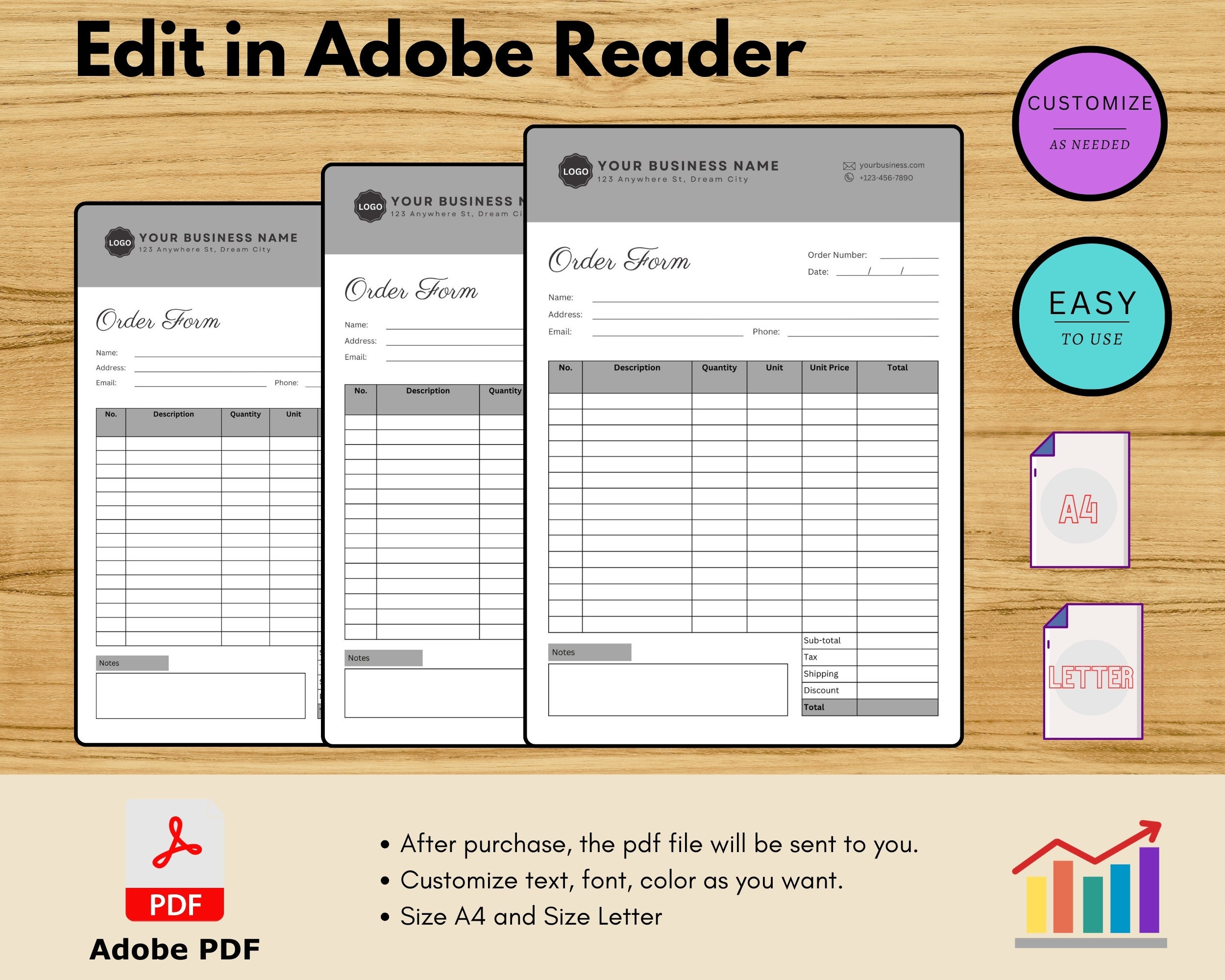 Customizable Order Form Template: Ideal for Business in Any Industry ...