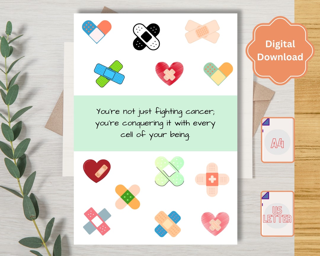 Fight Cancer Card, Get Well Card for Cancer Patients, Chemotherapy Meet ...