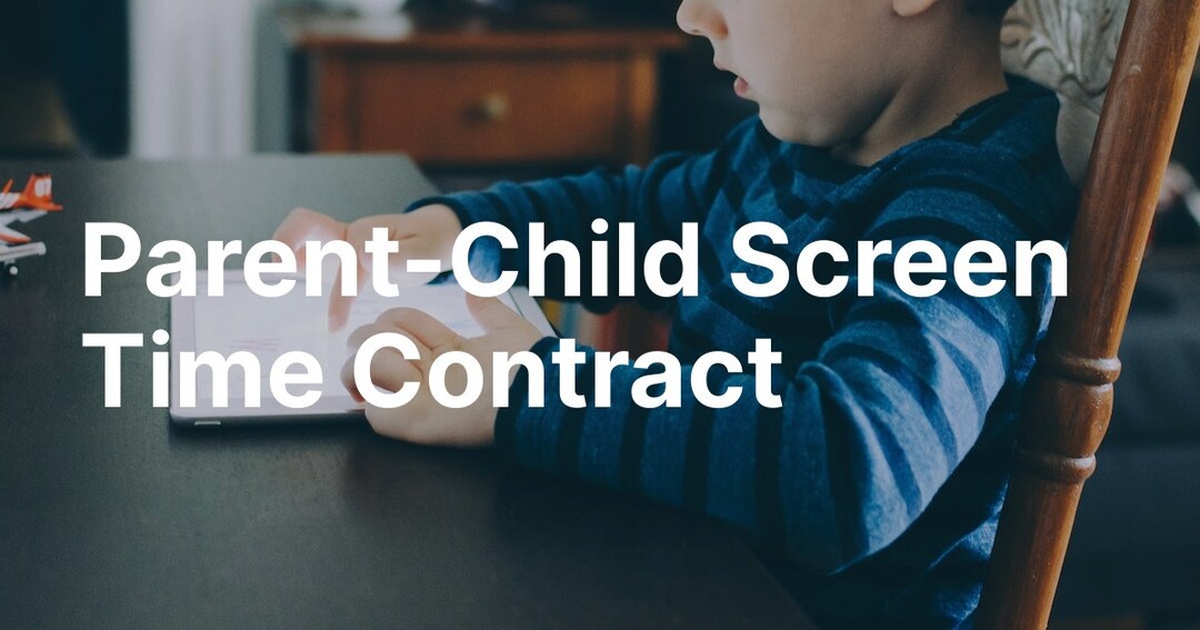 Parent-child Screen Time Agreement | Family Tech Use Contract - Etsy