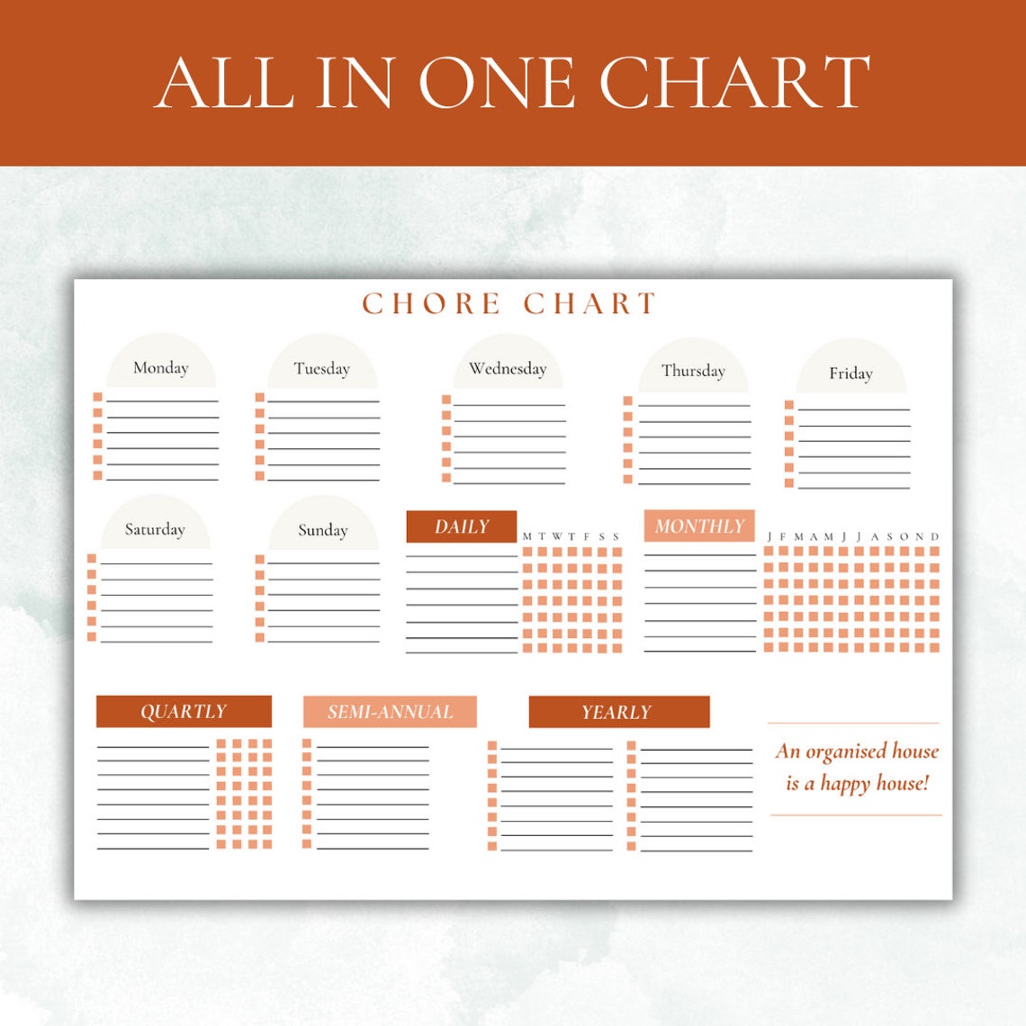 EDITABLE Family Chore Chart Bundle Weekly, Daily, Yearly Chore Charts ...
