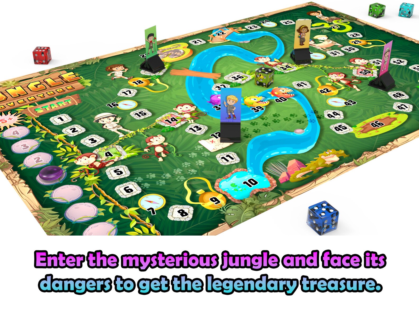 Jungle Board Game, Jungle Adventure Printable Board Game, Cooperative ...