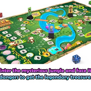 Jungle Board Game, Jungle Adventure Printable Board Game, Cooperative ...