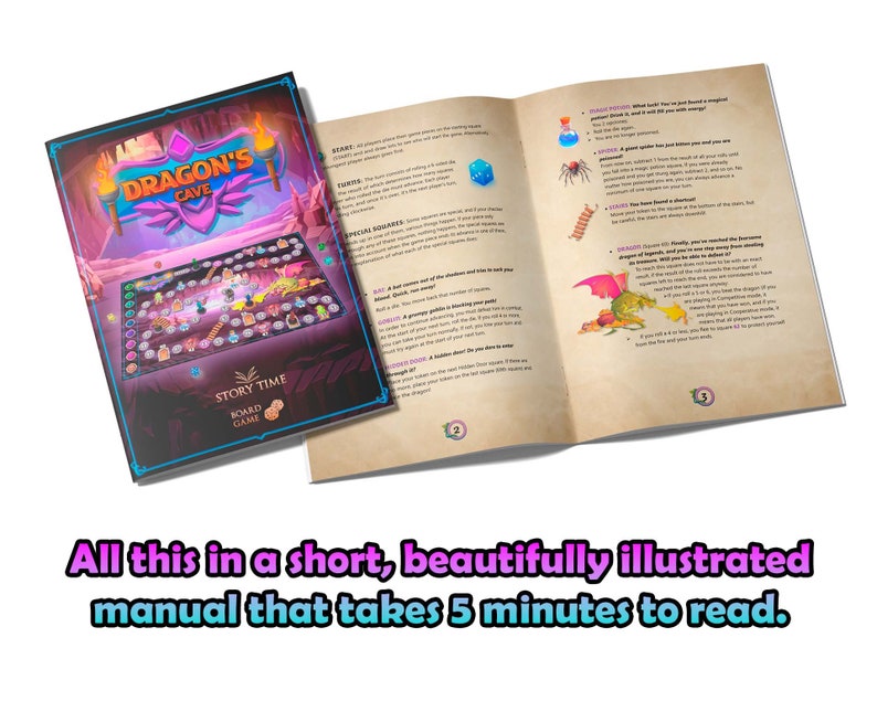 Dragon Board Game, Dragons Printable Board Game, Cooperative Board Game ...