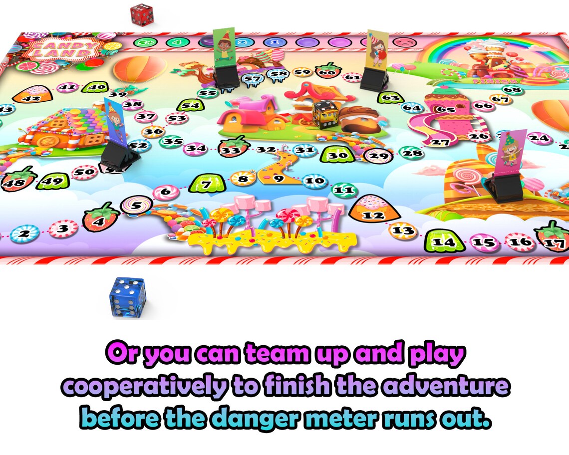 Candy Land Board Game, Sweets Printable Board Game, Cooperative Board ...