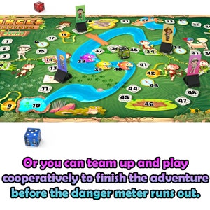Jungle Board Game, Jungle Adventure Printable Board Game, Cooperative ...