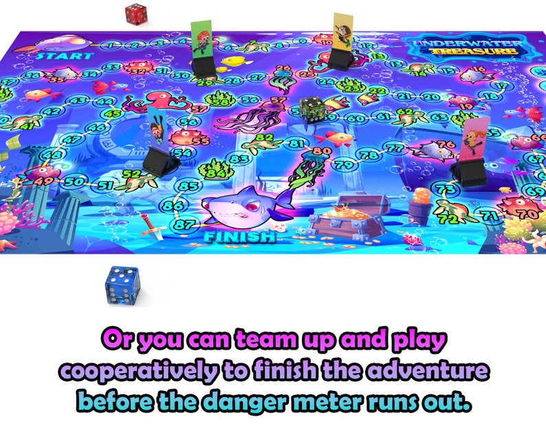 Underwater Board Game, Ocean Printable Board Game, Cooperative Board ...
