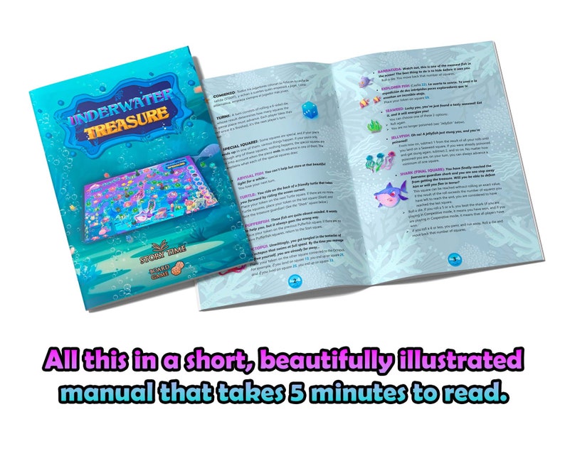 Underwater Board Game, Ocean Printable Board Game, Cooperative Board ...