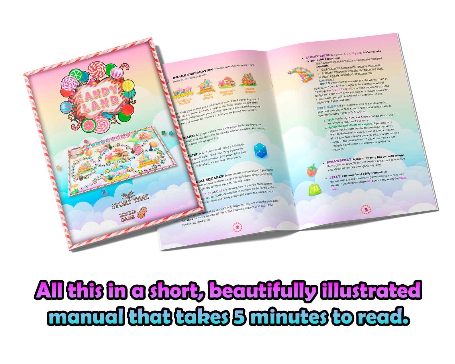 Candy Land Board Game, Sweets Printable Board Game, Cooperative Board ...