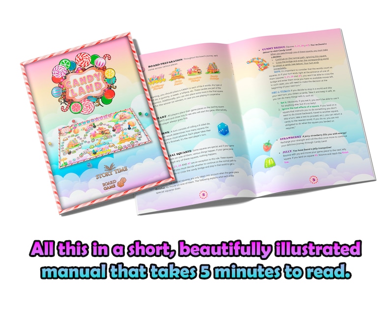 Candy Land Board Game, Sweets Printable Board Game, Cooperative Board ...