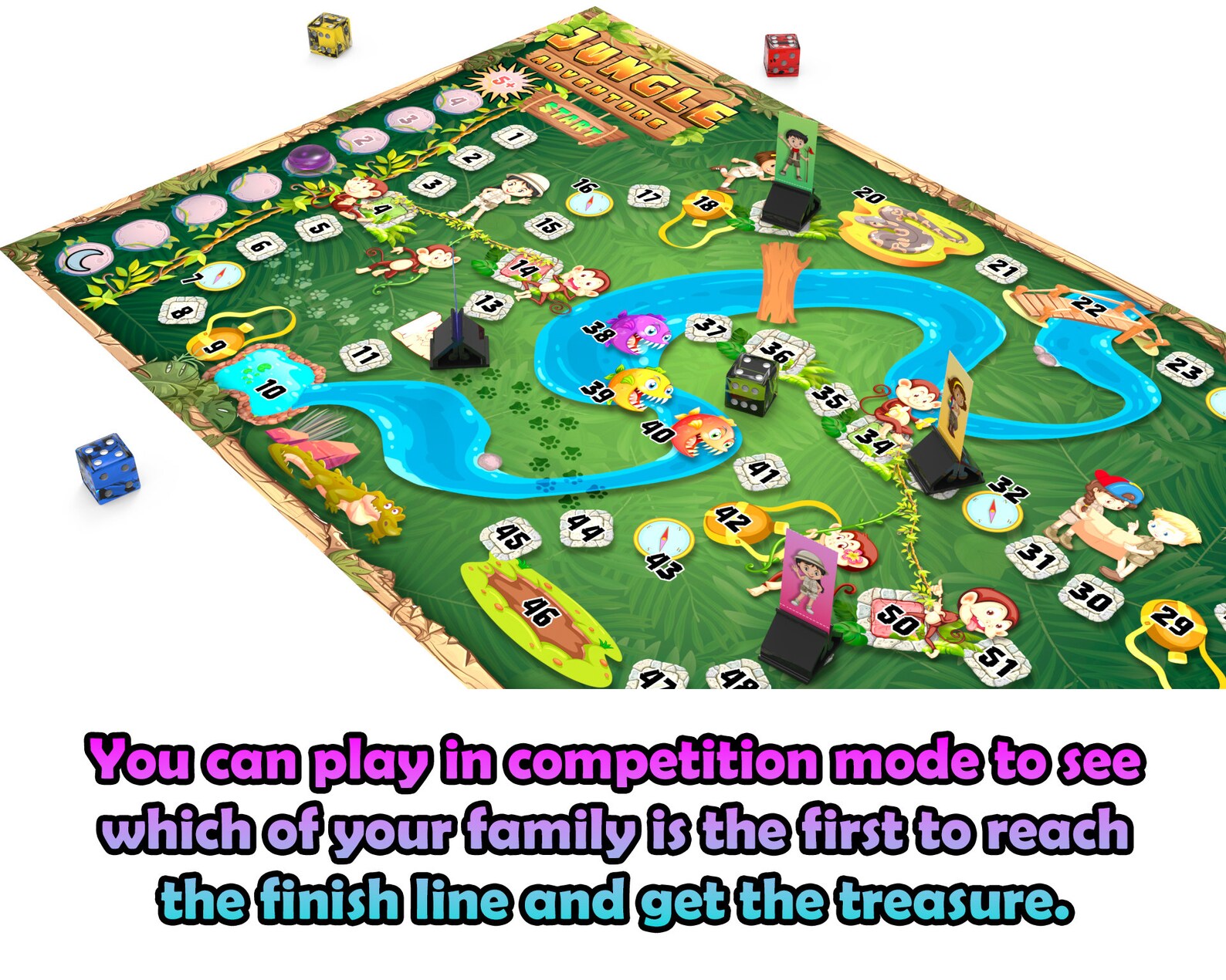 Jungle Board Game, Jungle Adventure Printable Board Game, Cooperative ...