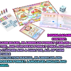 Candy Land Board Game, Sweets Printable Board Game, Cooperative Board ...