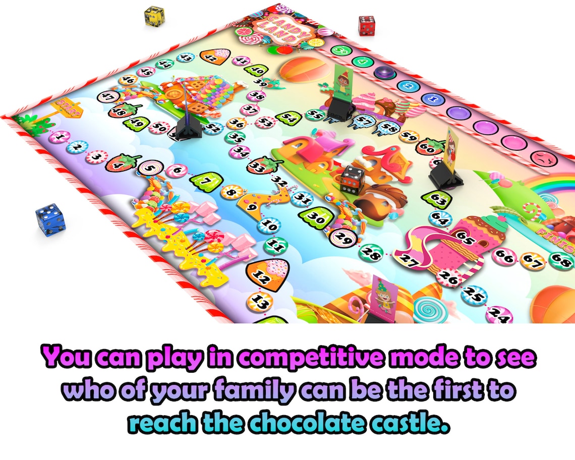 Candy Land Board Game, Sweets Printable Board Game, Cooperative Board ...