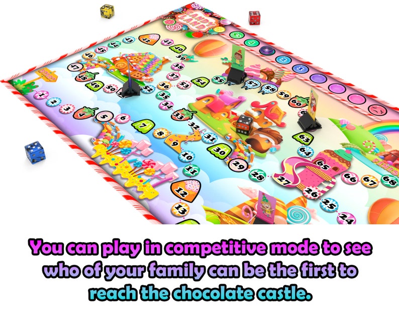 Candy Land Board Game, Sweets Printable Board Game, Cooperative Board ...