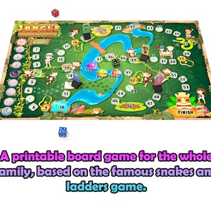 Jungle Board Game, Jungle Adventure Printable Board Game, Cooperative ...