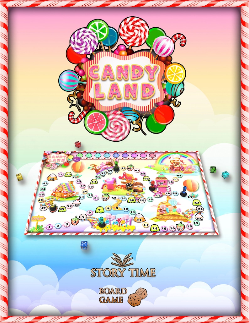 Candy Land Board Game, Sweets Printable Board Game, Cooperative Board ...