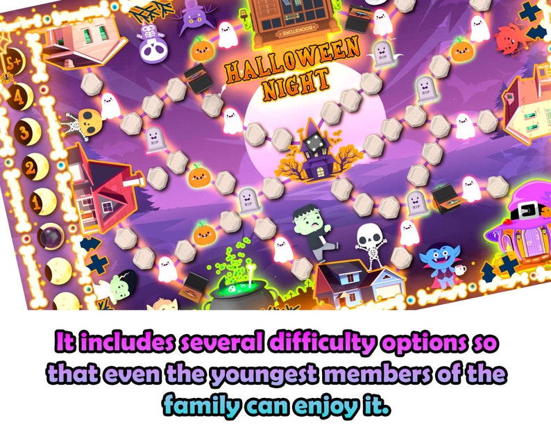 Halloween Board Game, Halloween Night Printable Board Game, Cooperative ...