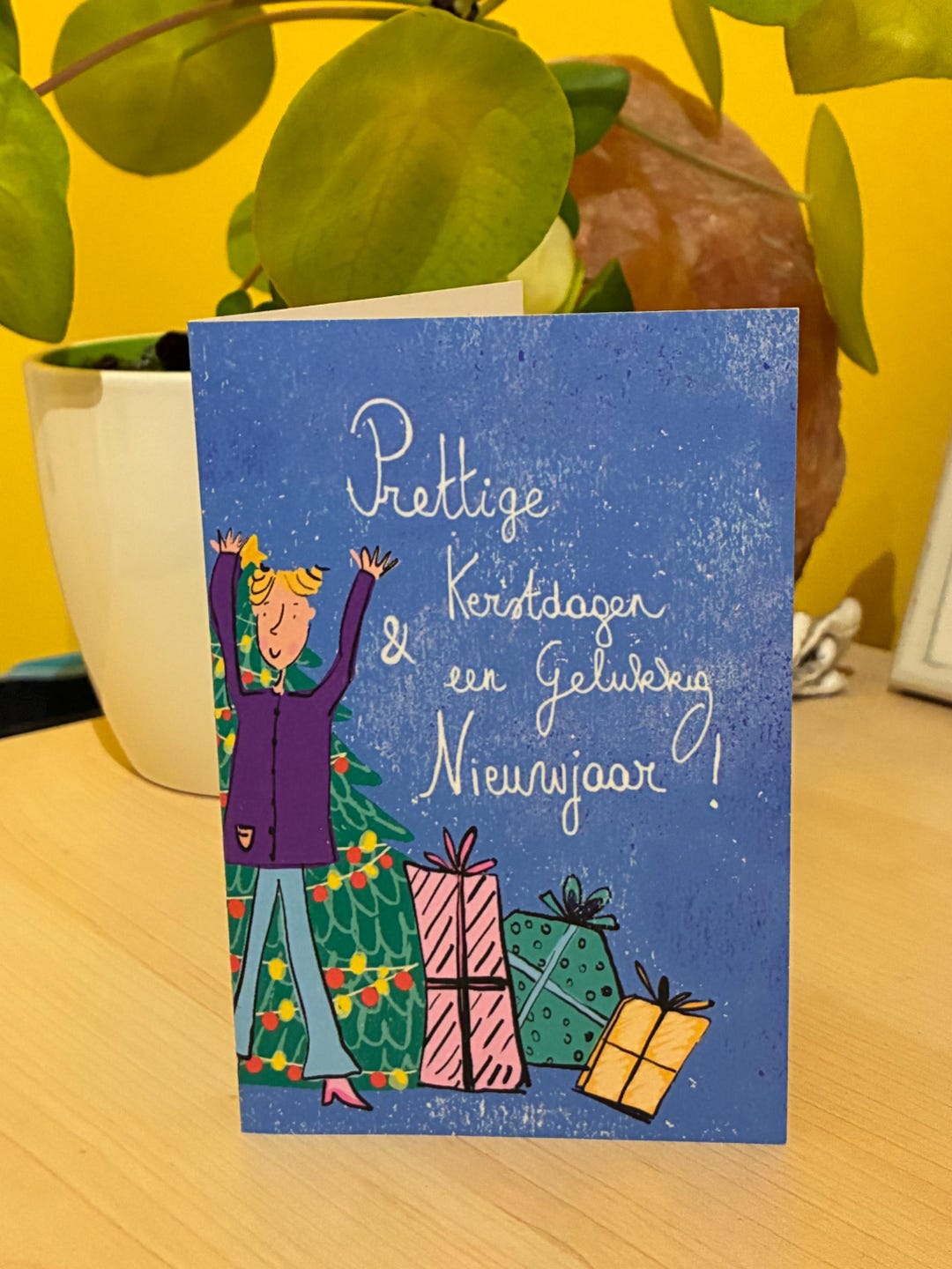 Kerstkaart Prettige Kerstdagen En Een Gelukkig Nieuwjaar - Etsy