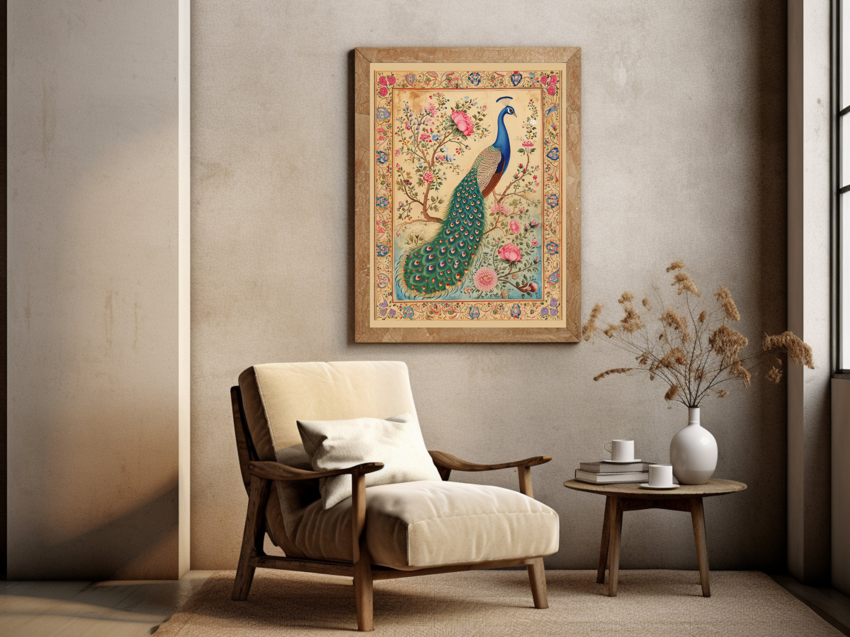 Vintage Antique Peacock Drawing, Botanical Wallpaper, Peacock, Vintage ...