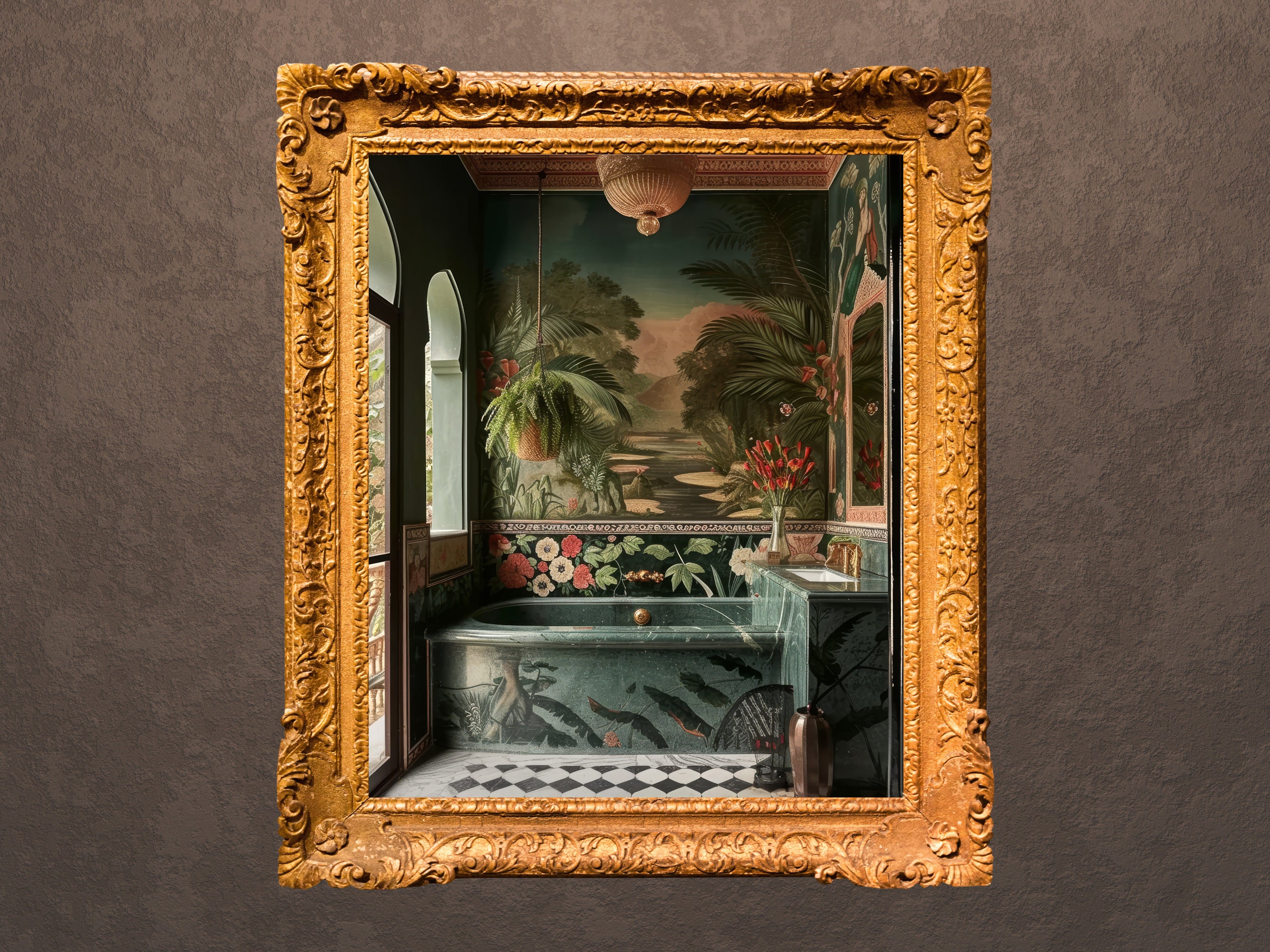 Vintage Colonial House, Jungle Wall Art, Travel Print, British Empire ...