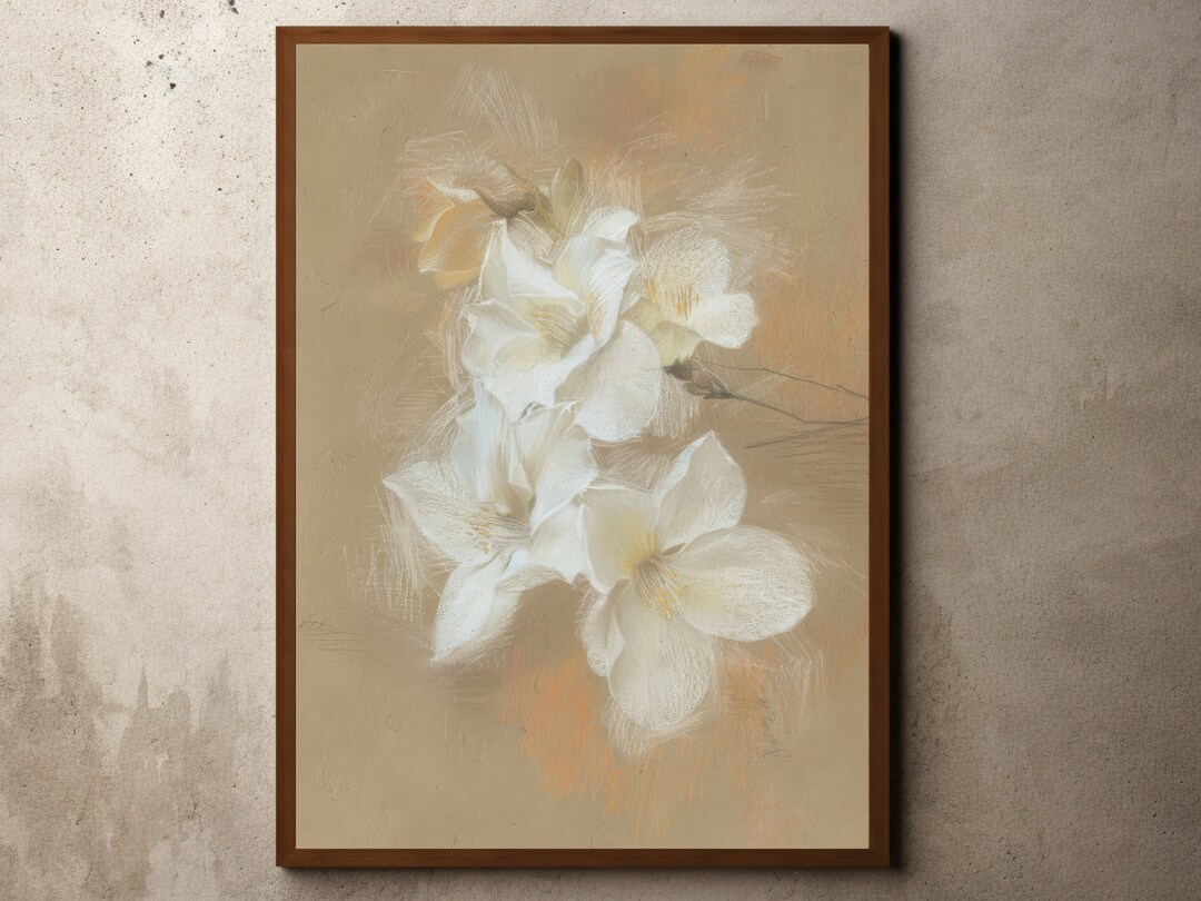 Vintage Antique Flower Drawing, Botanical Sketch, Floral Sketch Wall ...