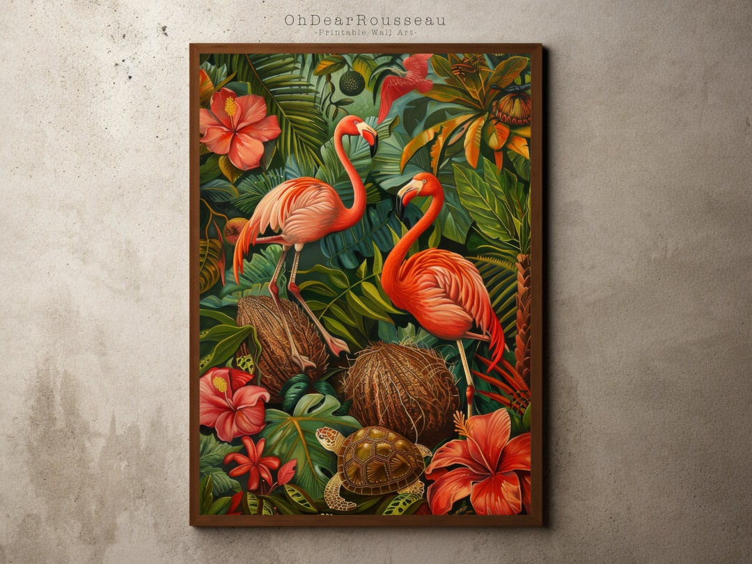 Henri Rousseau Printable Wall Art - Tropical Jungle Decor, Wallpaper, Print, Poster, Botanicals ...