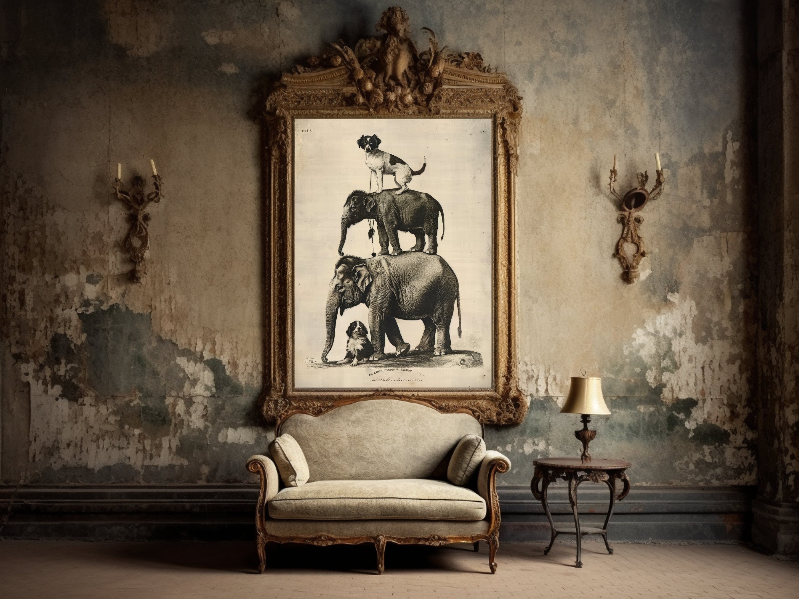 Vintage Antique Colonial Drawing, Vintage Illustration Wall Art, Jungle ...