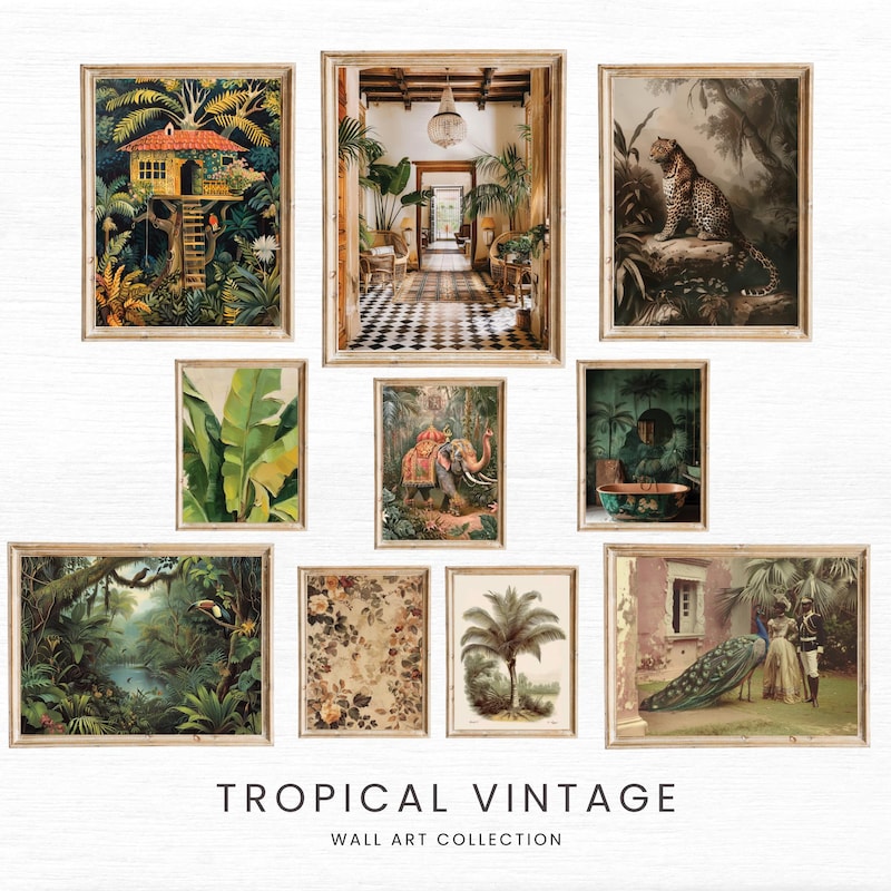 Vintage Tropical Boho Decor - Etsy UK