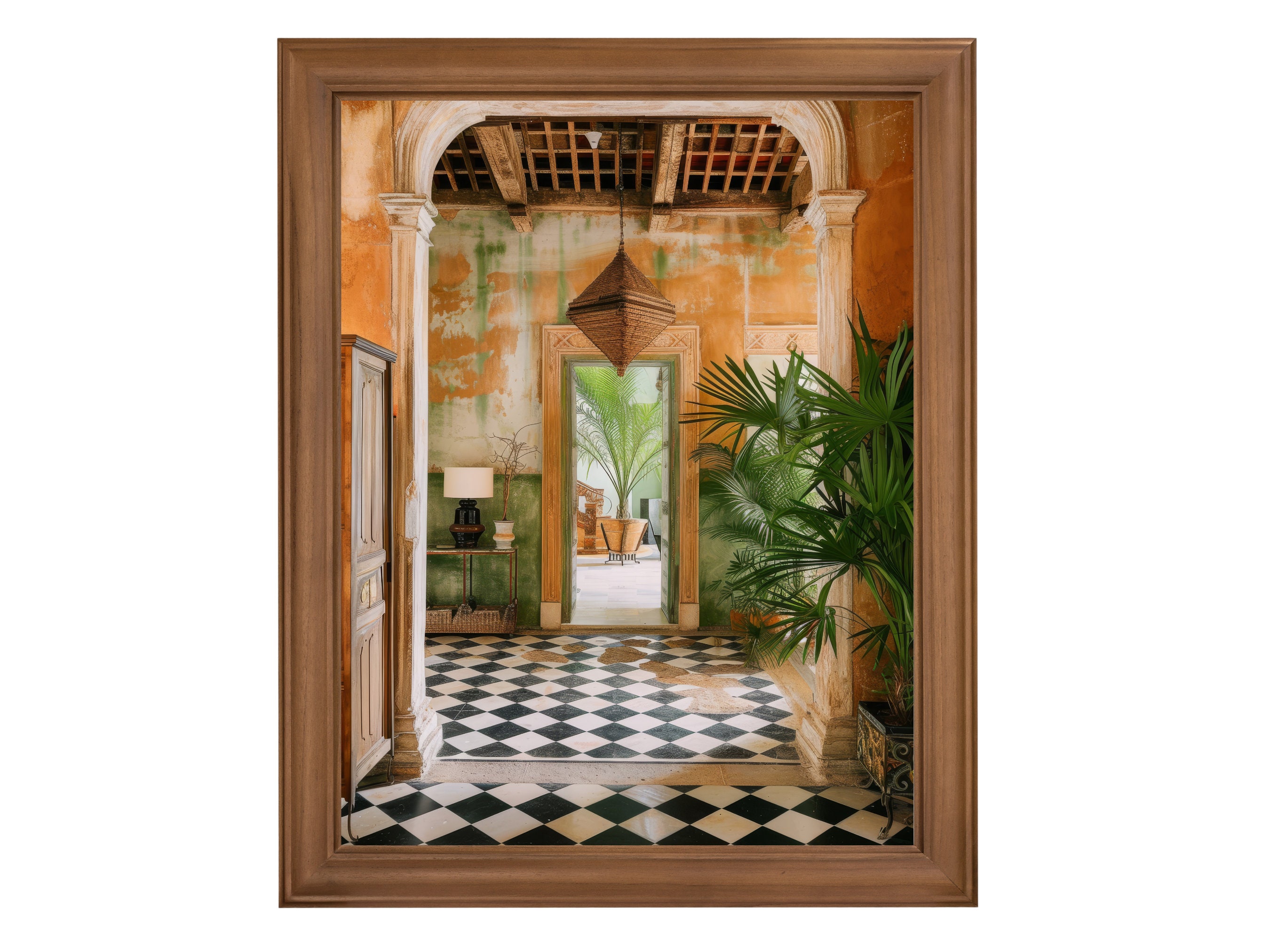 Vintage Colonial House, Jungle Wall Art, Travel Print, British Empire ...