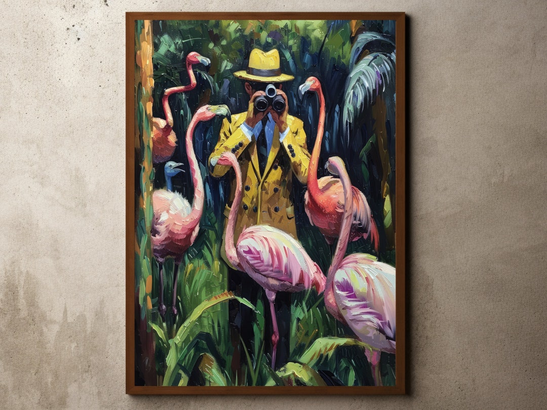 Vintage Colonial Painting, Jungle Wall Art, Whimsical Art Print ...