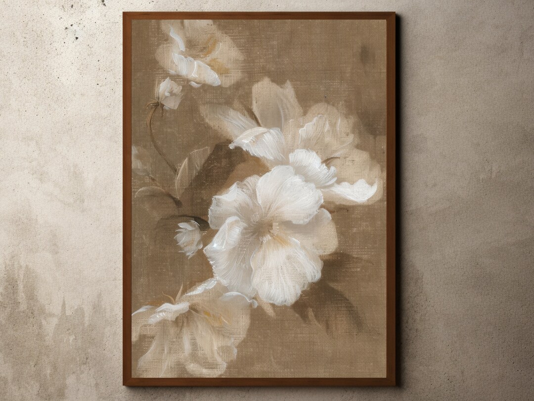 Vintage Antique Flower Drawing, Botanical Sketch, Floral Sketch Wall ...