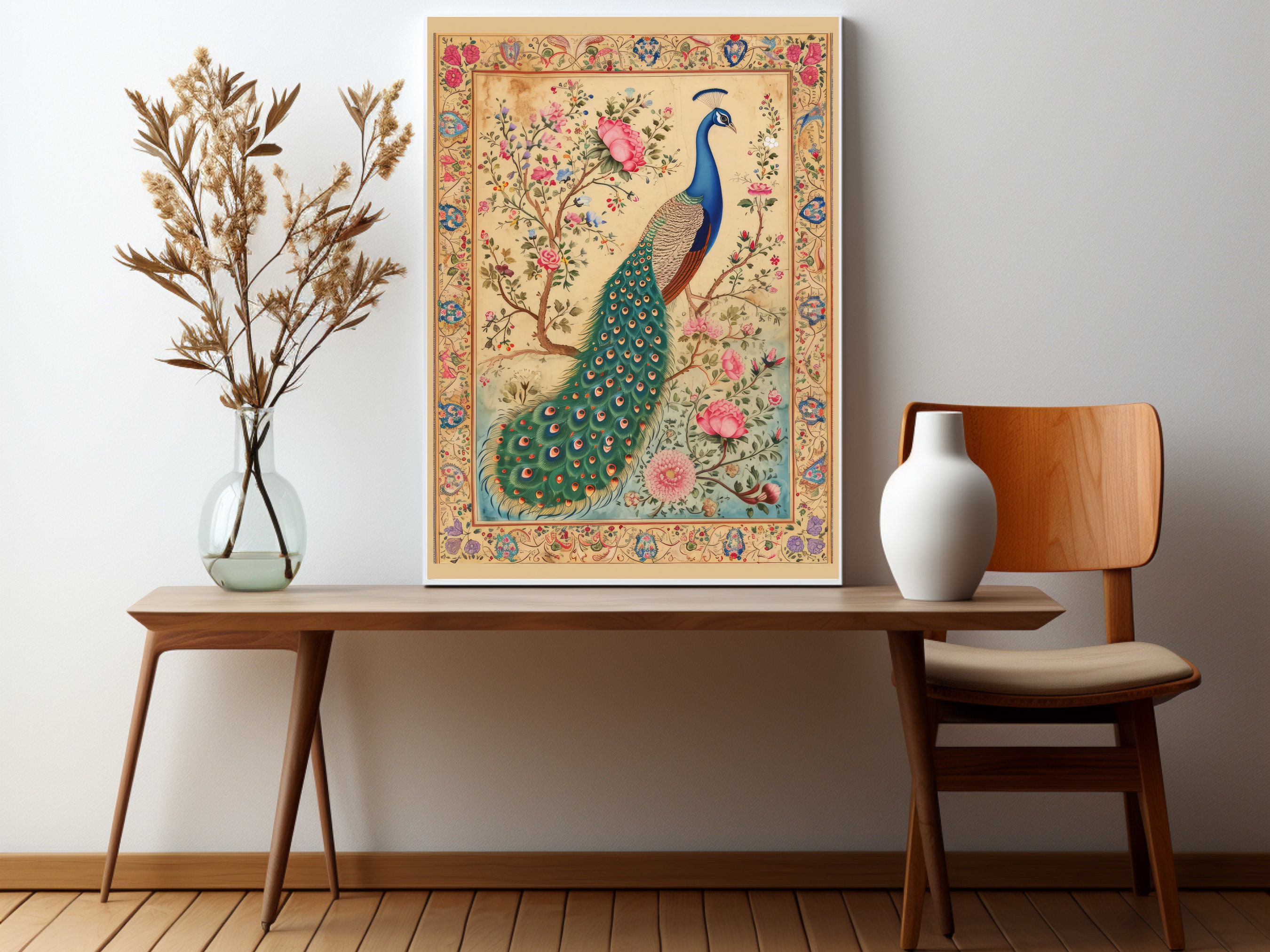 Vintage Antique Peacock Drawing, Botanical Wallpaper, Peacock, Vintage ...