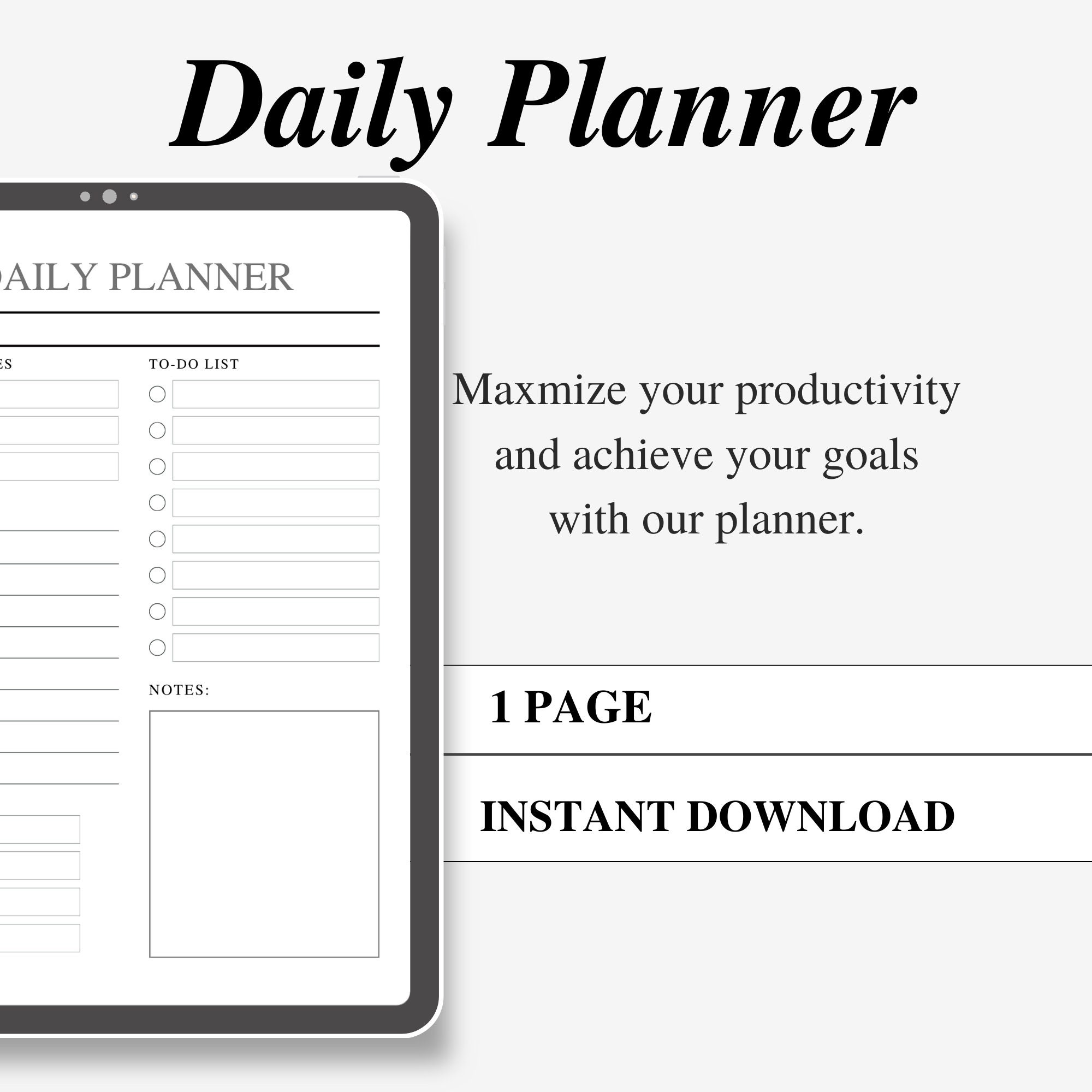 Printable Daily to Do List, Printable Daily Task List, Daily Checklist ...