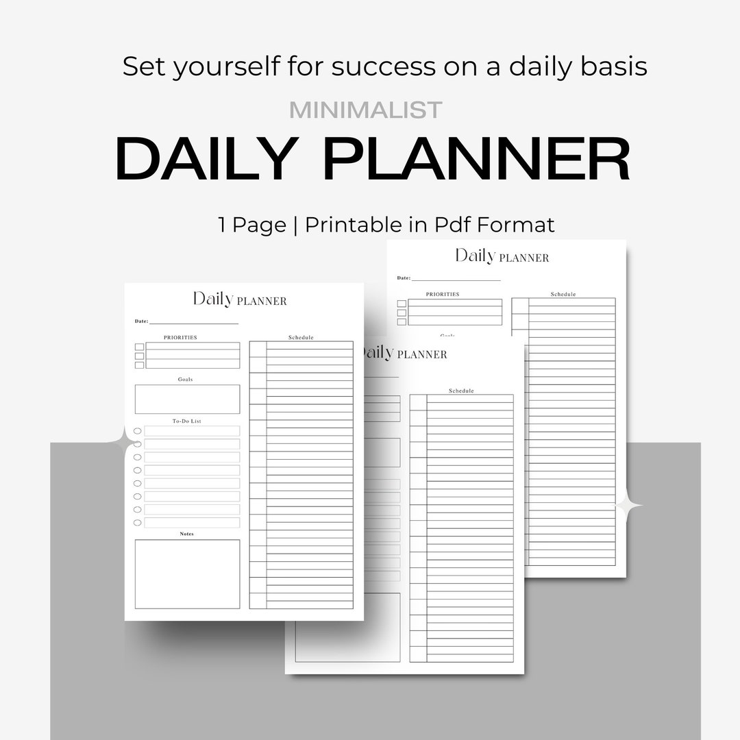 Weekly Planner Digital, Printable Planner, One Page Planner Template ...