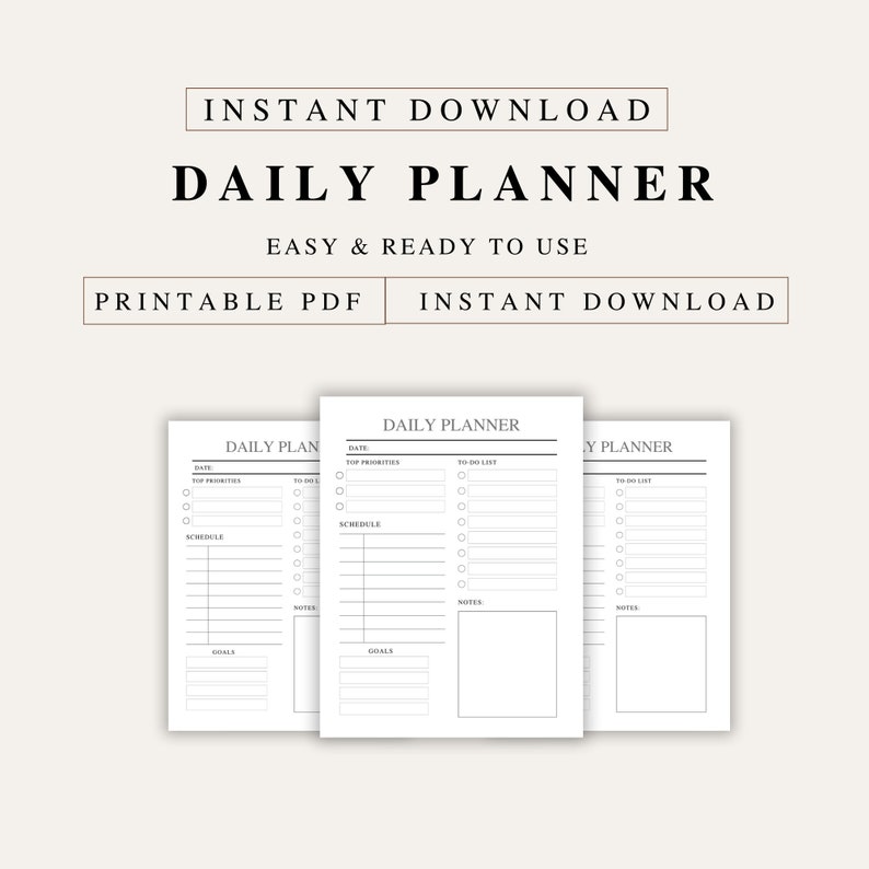 Printable Daily to Do List, Printable Daily Task List, Daily Checklist ...