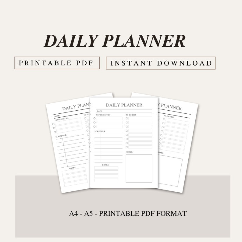 Printable Daily to Do List, Printable Daily Task List, Daily Checklist ...