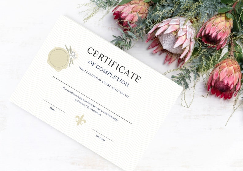 Graduation Certificate, Printable Certificate, Completion Certificate ...