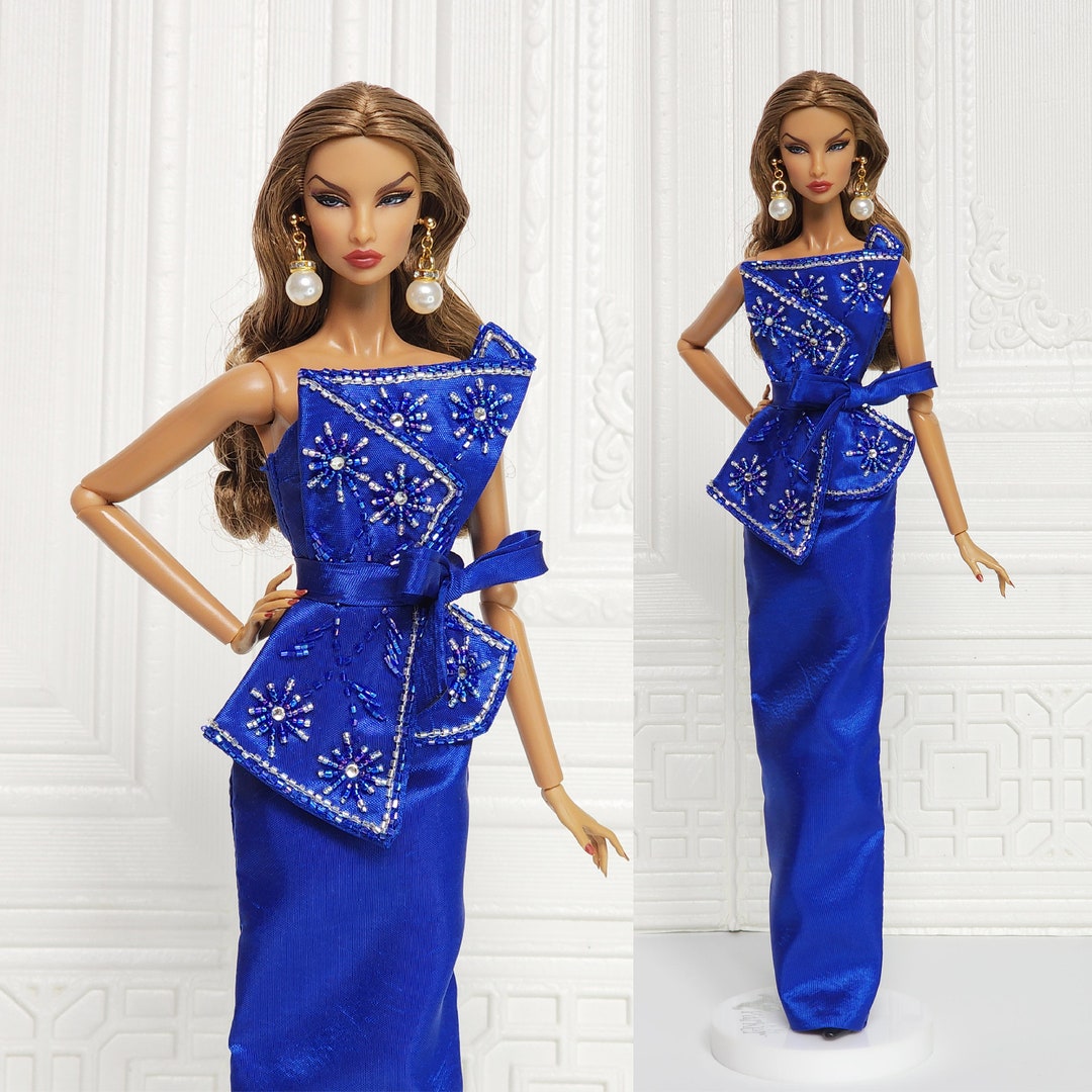 Blue Bead Firework Dress Gown for Fashion Royalty Doll FR2 Integrity ...