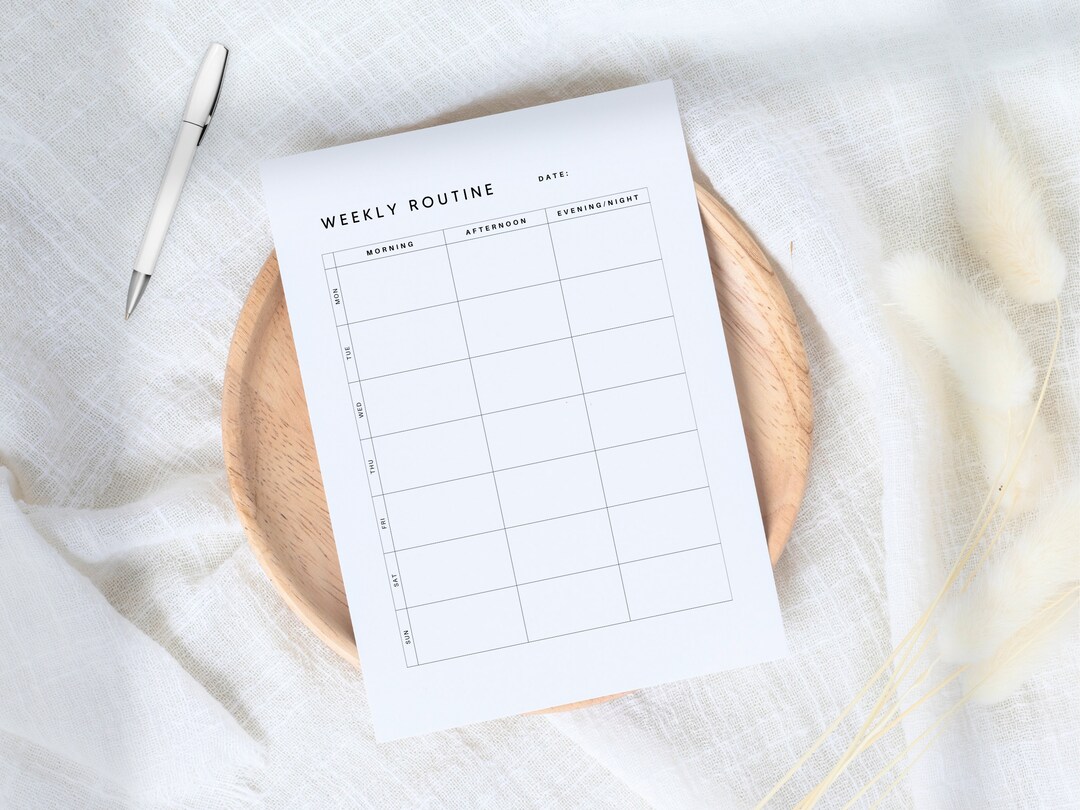 Printable PDF Weekly Planner Weekly Routine Template - Etsy