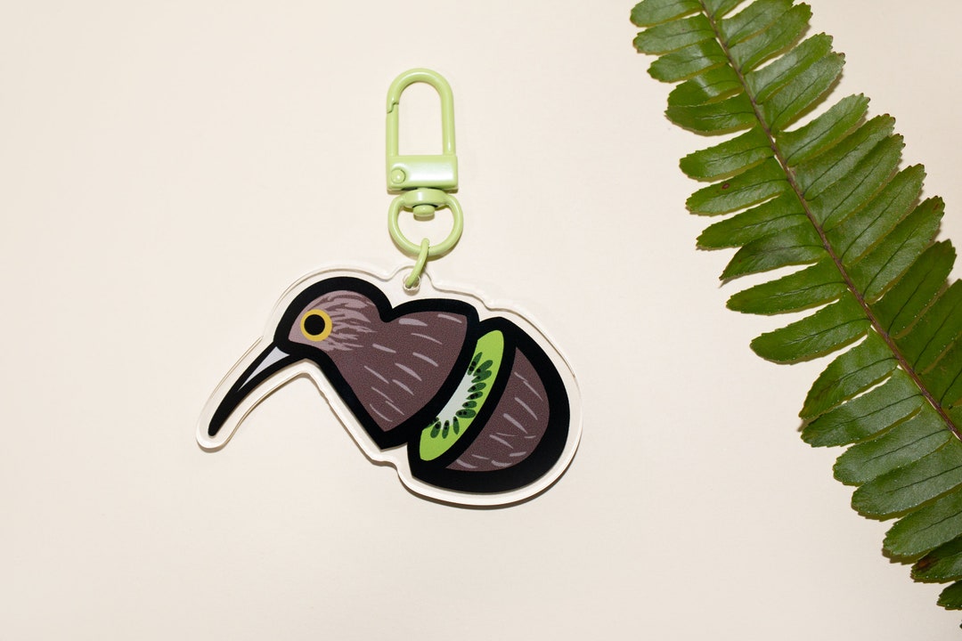 Cute Kiwi Bird Acrylic Keychain Keyring Charm for Clothing | Kiwi Fruit ...
