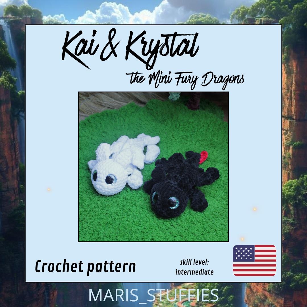 Kai & Krystal the Mini Fury Dragons (LOW SEW) - Etsy