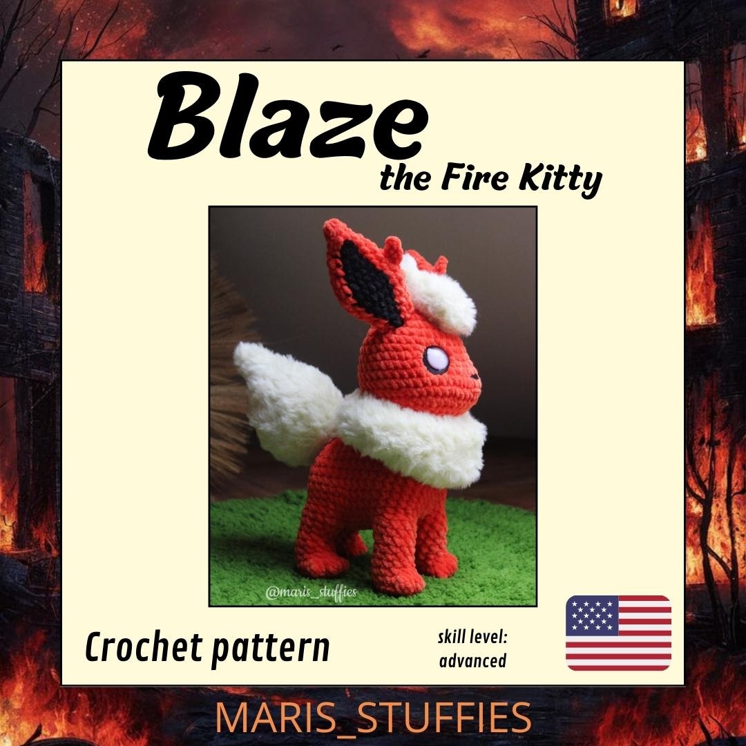 Blaze the Fire Kitty Crochet Pattern - Etsy