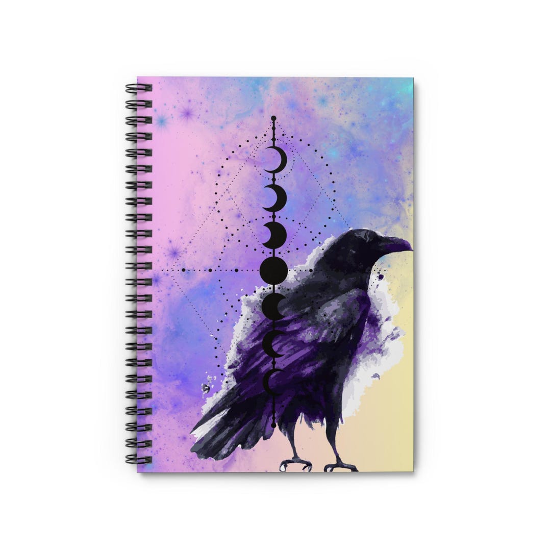 Watercolor Crow Spiral Notebook – Celestial Art Journal - Etsy