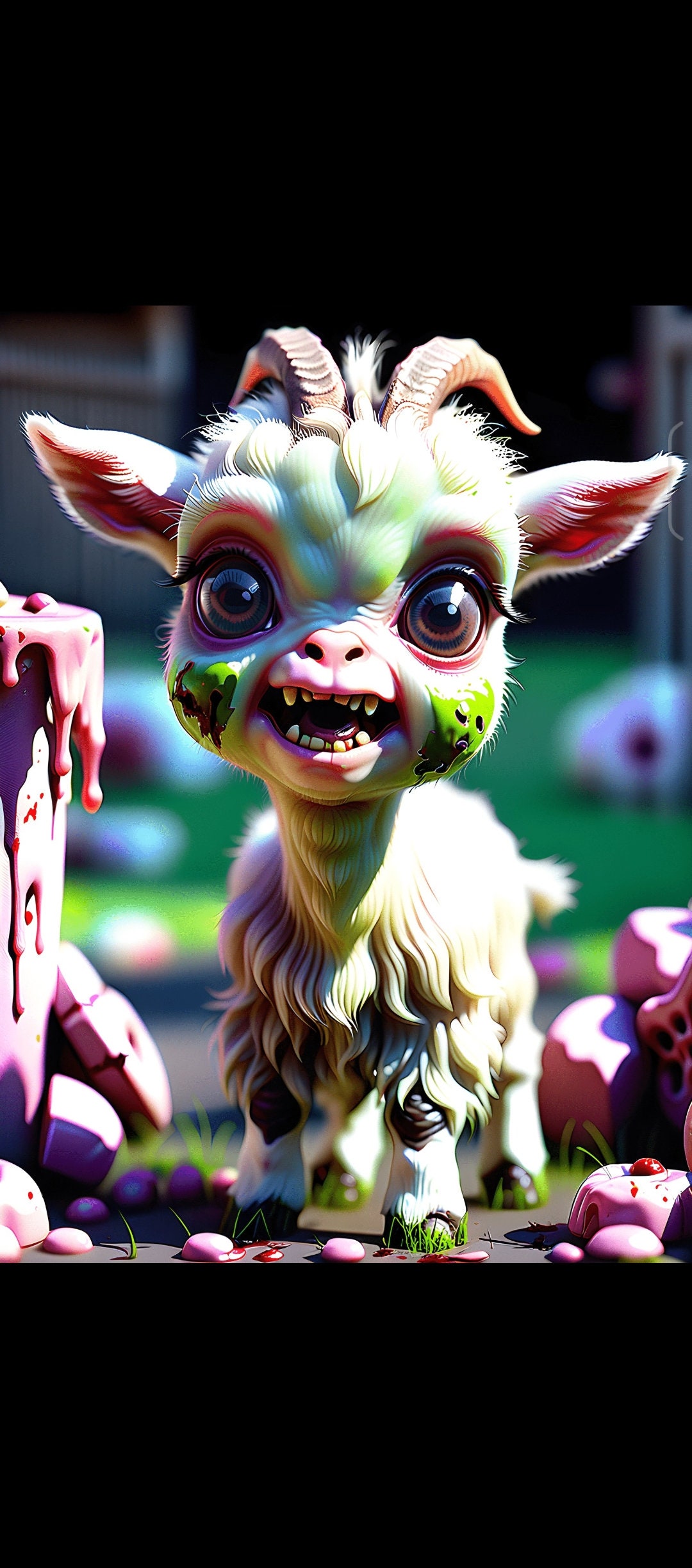 Zombie Goat Digital Download Art Cute Halloween Poster Print - Etsy