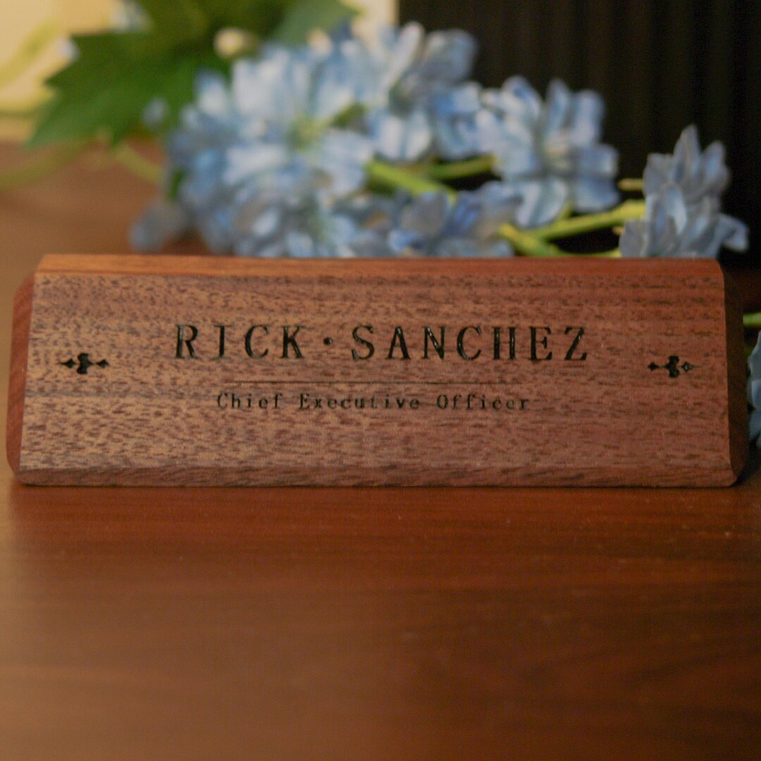 Custom Engraved Solid Wood Desk Nameplate – Handcrafted in Walnut or ...